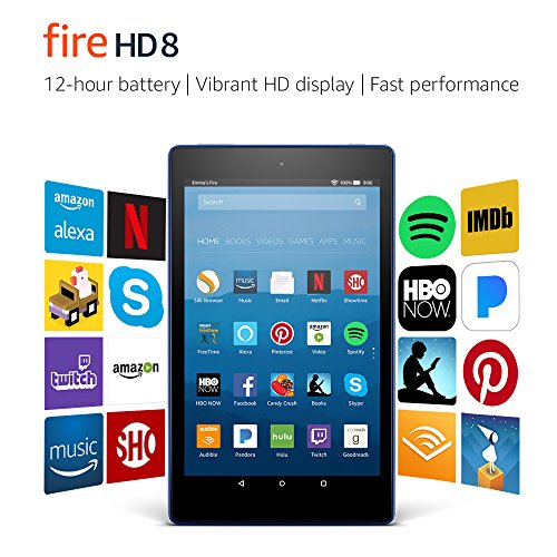 Fire HD 8 Tablet with Alexa, 8" HD Display, 16 GB, Marine Blue - with Special Offers (Previous Generation – 7th)