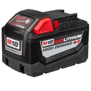 milwaukee electric 48-11-1890 m18 18vdc red lithium-ion high demand 9.0 ah battery pack