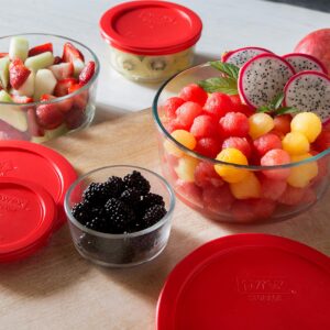 Pyrex 16-Pc Glass Food Storage Set - 7, 4, 2 & 1 Cup Round Containers With Lids, BPA-Free, Dishwasher & Microwave Safe