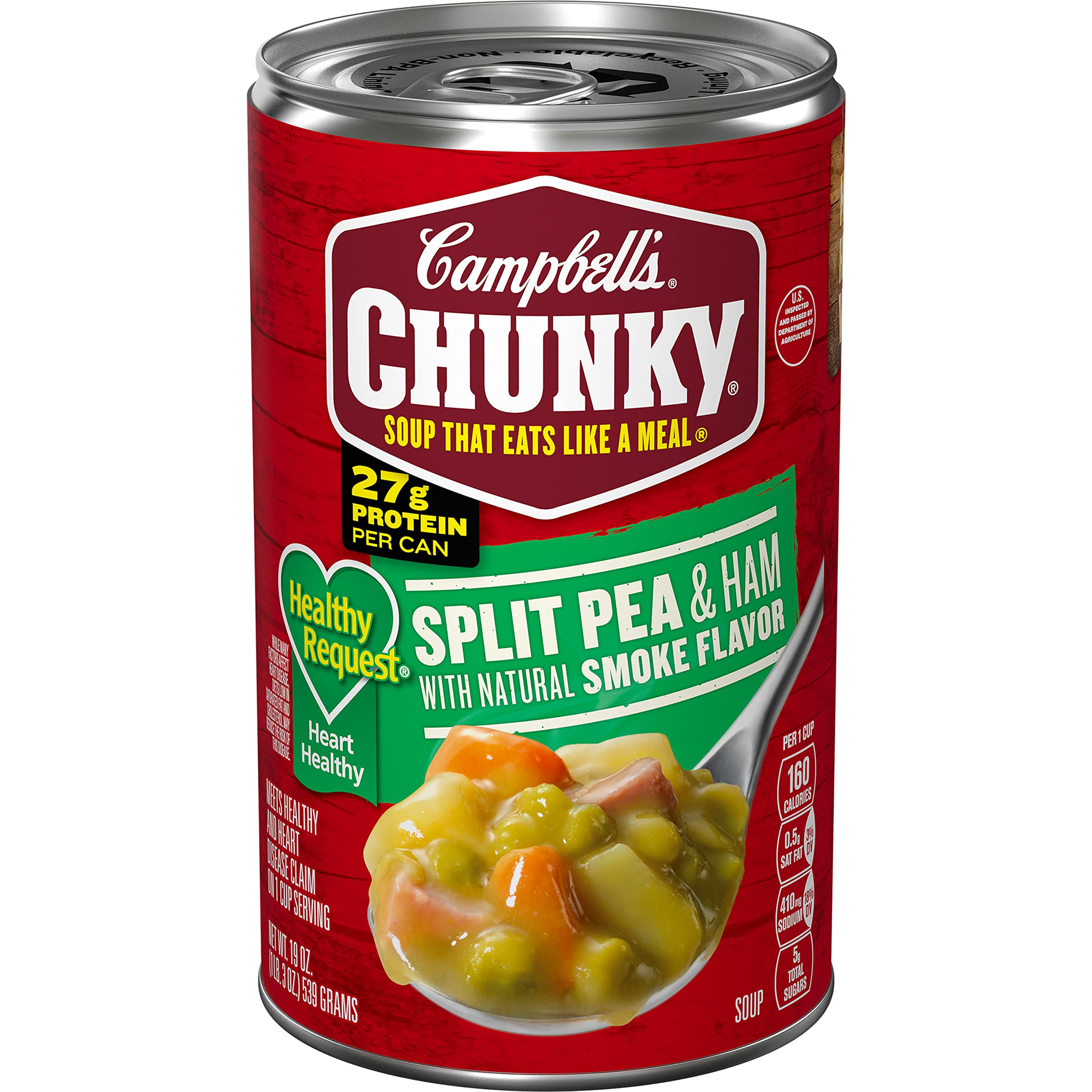 Campbell’s Chunky Healthy Request Soup, Split Pea Soup With Ham, 19 Oz Can