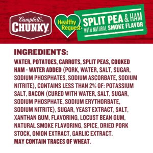 Campbell’s Chunky Healthy Request Soup, Split Pea Soup With Ham, 19 Oz Can