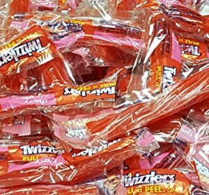 TWIZZLER Cherry Pull N' Peel Licorice, Red Single Twist Candy, Wrapped, 2 Pounds Single Twist Pack