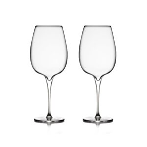 nambe vie cabernet wine glasses | long stem red wine glasses for merlot and cabernet sauvignon | set of 2 clear glasses | 29.5 ounces each | designed by neil cohen