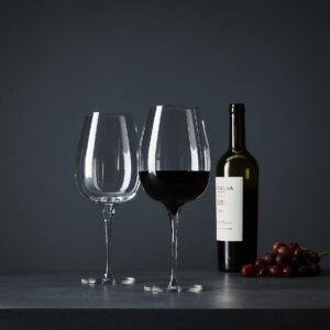 nambe Vie Cabernet Wine Glasses | Long Stem Red Wine Glasses for Merlot and Cabernet Sauvignon | Set of 2 Clear Glasses | 29.5 Ounces Each | Designed by Neil Cohen