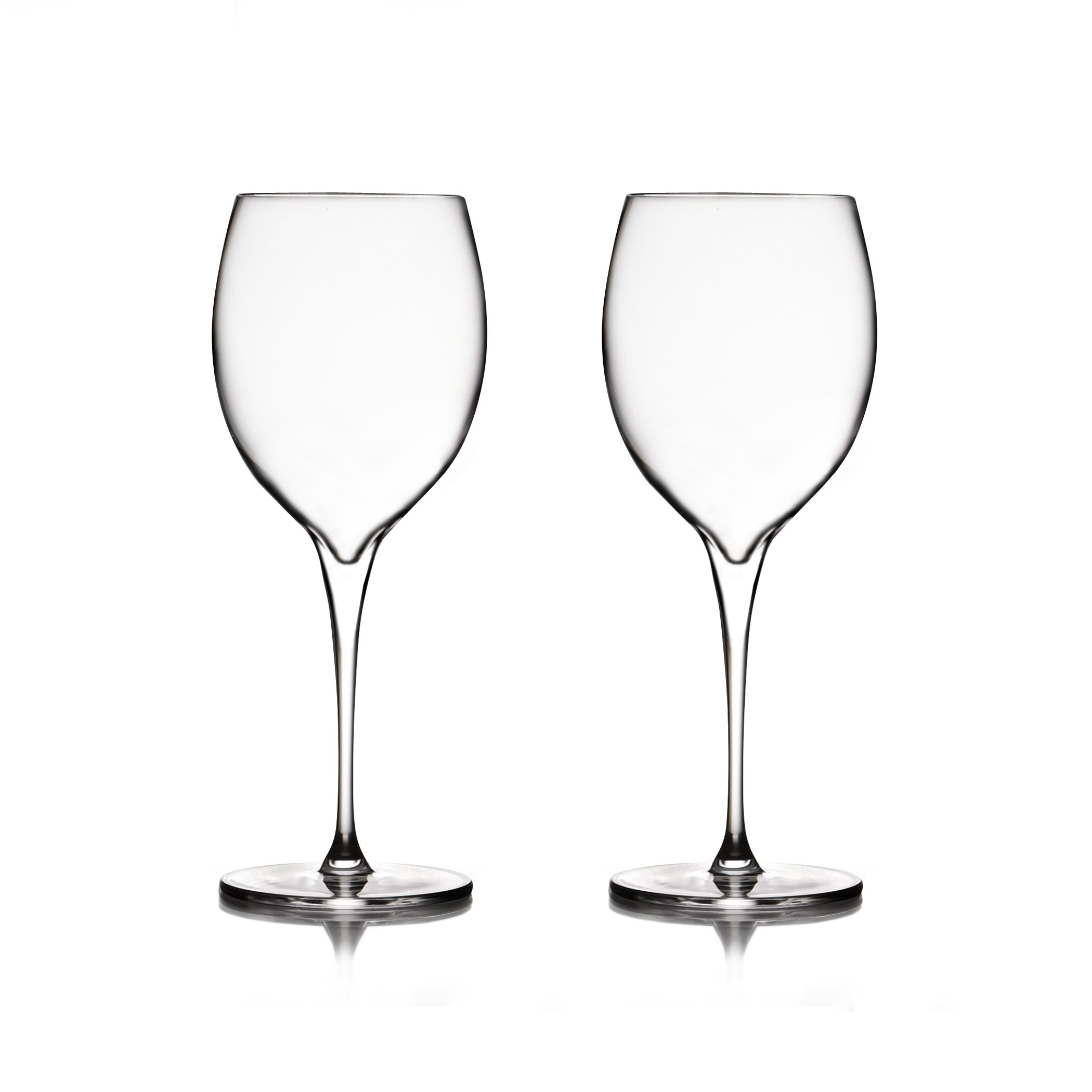 nambe Vie Chardonnay Wine Glasses | Long Stem White Wine Glasses for Viognier and Chardonnay | Set of 2 Clear Glasses | 18 Ounces Each | Designed by Neil Cohen