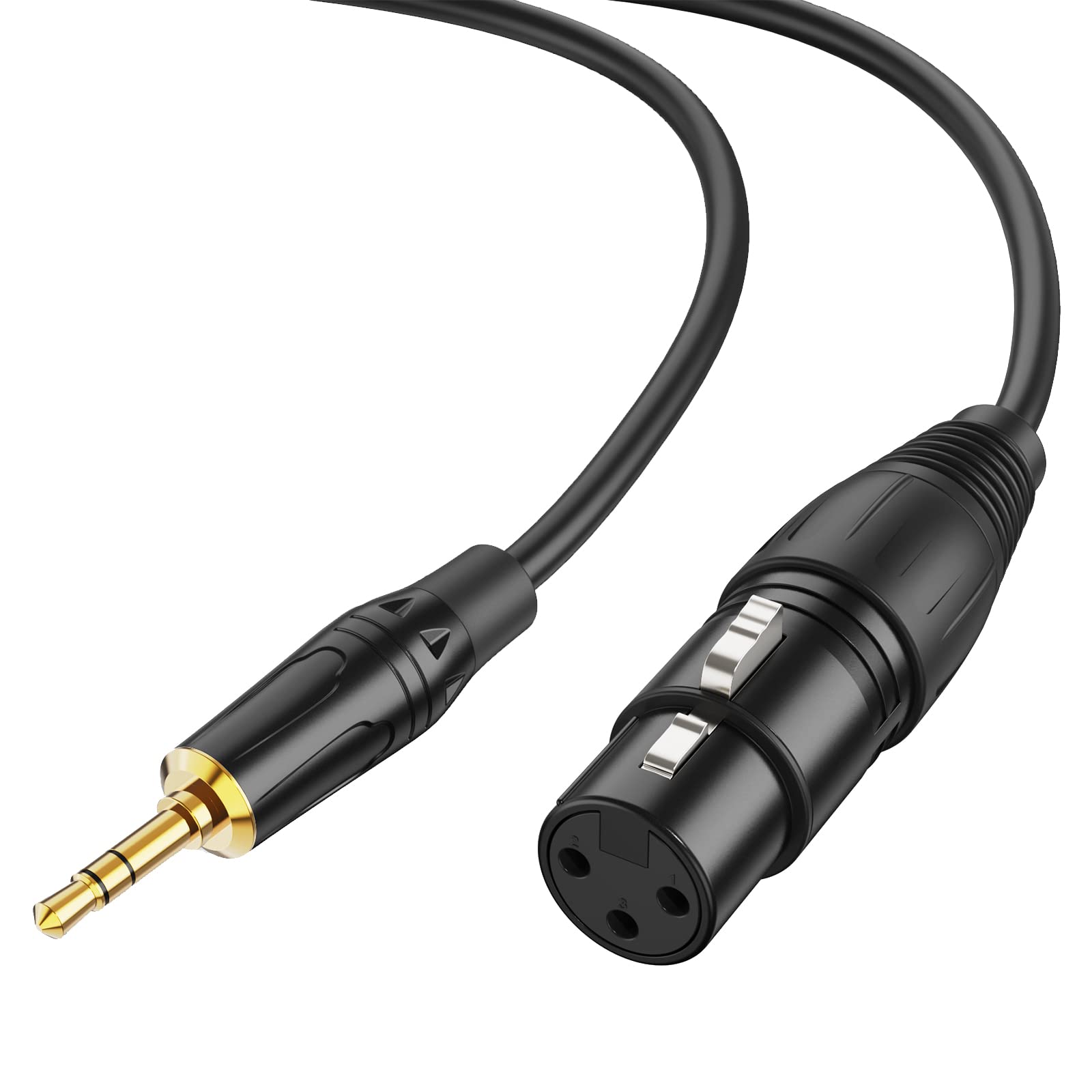 CableCreation (1/8 Inch 3.5mm to XLR Cable, Balanced XLR Female to 3.5mm Microphone Cable 3 Feet/0.9M, Black