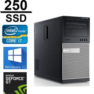 dell gaming 990 desktop computer optiplex, intel core i7 3.4 upto 3.8ghz 2600 cpu, 250gb ssd, 16gb ddr3 memory, wifi, windows 10 pro, nvidia gt710 2gb, (renewed)