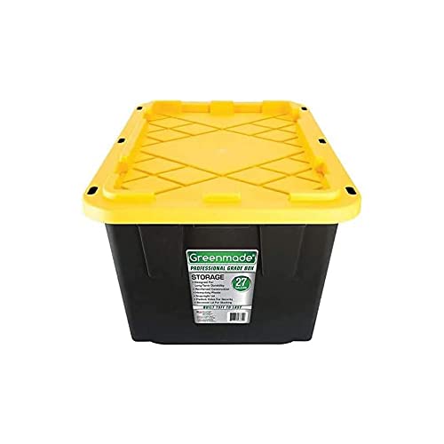 GREENMADE 27 Gallon Black & Yellow Storage Container (1-Pack)