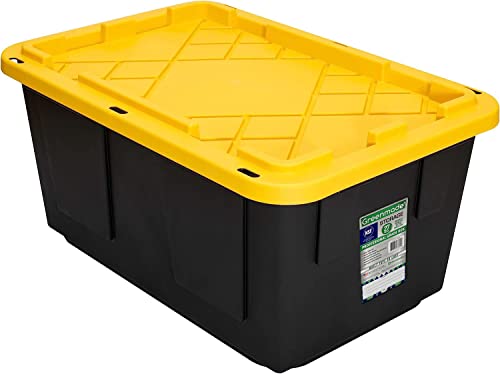 GREENMADE 27 Gallon Black & Yellow Storage Container (1-Pack)