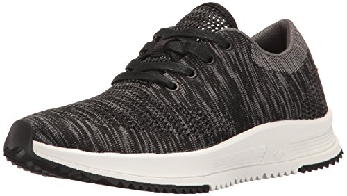 Freewaters Women's Sky Trainer Knit Lace-Up Shoe, Black/Grey, 7 M US