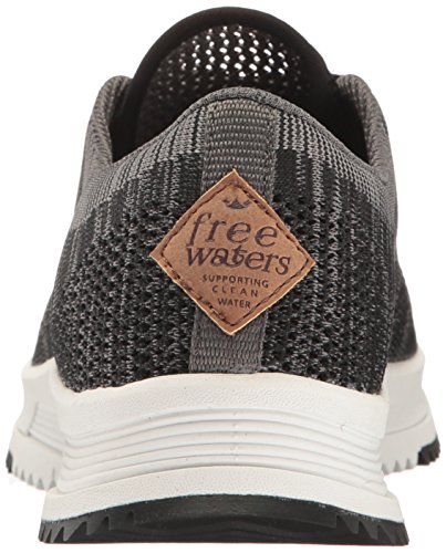 Freewaters Women's Sky Trainer Knit Lace-Up Shoe, Black/Grey, 7 M US