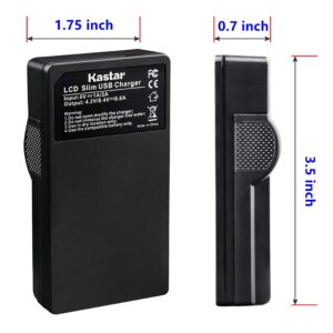 Kastar Battery (X2) & LCD Slim USB Charger for Canon NB-4L and Canon ELPH 100 HS, 300 HS, 310 HS, 330 HS, VIXIA Mini, Powershot SD400, SD450, SD600, SD630, SD750, SD780, SD1000, SD1100 is, SD1400 is