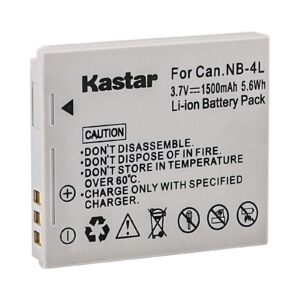 Kastar Battery (X2) & LCD Slim USB Charger for Canon NB-4L and Canon ELPH 100 HS, 300 HS, 310 HS, 330 HS, VIXIA Mini, Powershot SD400, SD450, SD600, SD630, SD750, SD780, SD1000, SD1100 is, SD1400 is