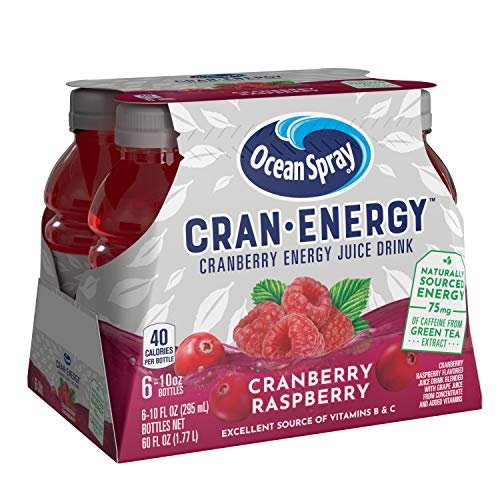 Ocean Spray, Cran-Energy Cranberry Raspberry Energy Juice Drink, 10 Fl Oz Bottles, 6 Ct