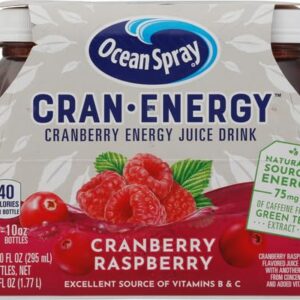 Ocean Spray, Cran-Energy Cranberry Raspberry Energy Juice Drink, 10 Fl Oz Bottles, 6 Ct