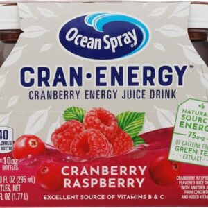 Ocean Spray, Cran-Energy Cranberry Raspberry Energy Juice Drink, 10 Fl Oz Bottles, 6 Ct