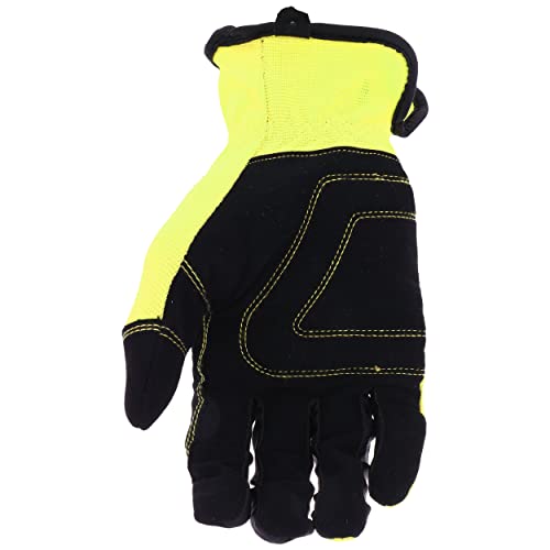 West Chester Men's High-Dexterity Work Gloves, Synthetic Leather Palm, Padded Knuckle, 3-Pack, Yellow/Blue/Black, Large, (86156-L3P)