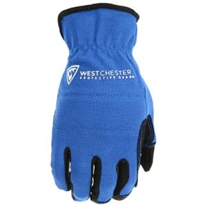 West Chester Men's High-Dexterity Work Gloves, Synthetic Leather Palm, Padded Knuckle, 3-Pack, Yellow/Blue/Black, Large, (86156-L3P)