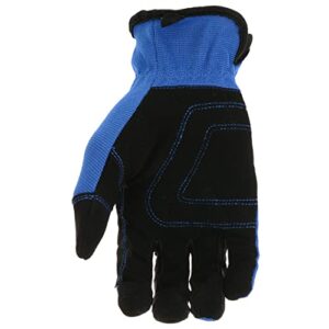 West Chester Men's High-Dexterity Work Gloves, Synthetic Leather Palm, Padded Knuckle, 3-Pack, Yellow/Blue/Black, Large, (86156-L3P)