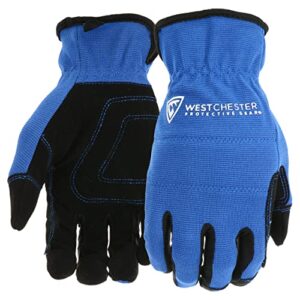 West Chester Men's High-Dexterity Work Gloves, Synthetic Leather Palm, Padded Knuckle, 3-Pack, Yellow/Blue/Black, Large, (86156-L3P)