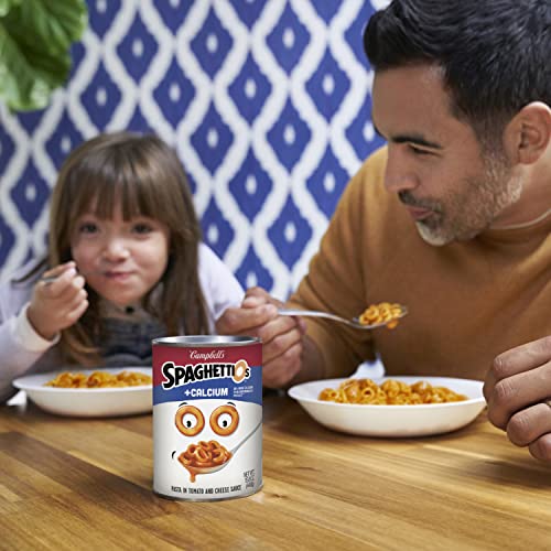 Campbell's SpaghettiOs Original Canned Pasta Plus Calcium, 15.8 oz Can (Pack of 12)