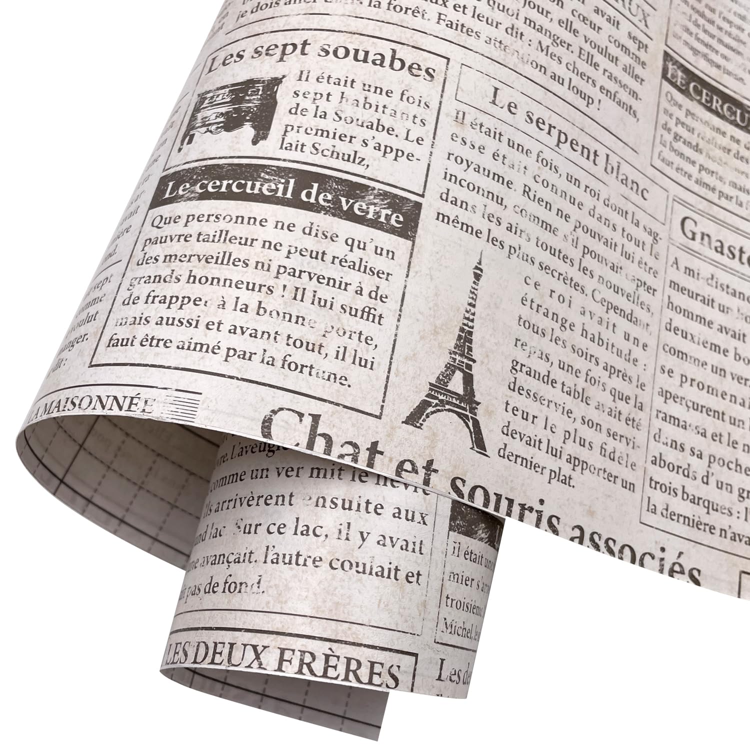 Yifely Old Fashion Newspaper Furniture Paper Adhesive Shelf Liner Locker Sticker 17.7 Inch by 9.8 Feet