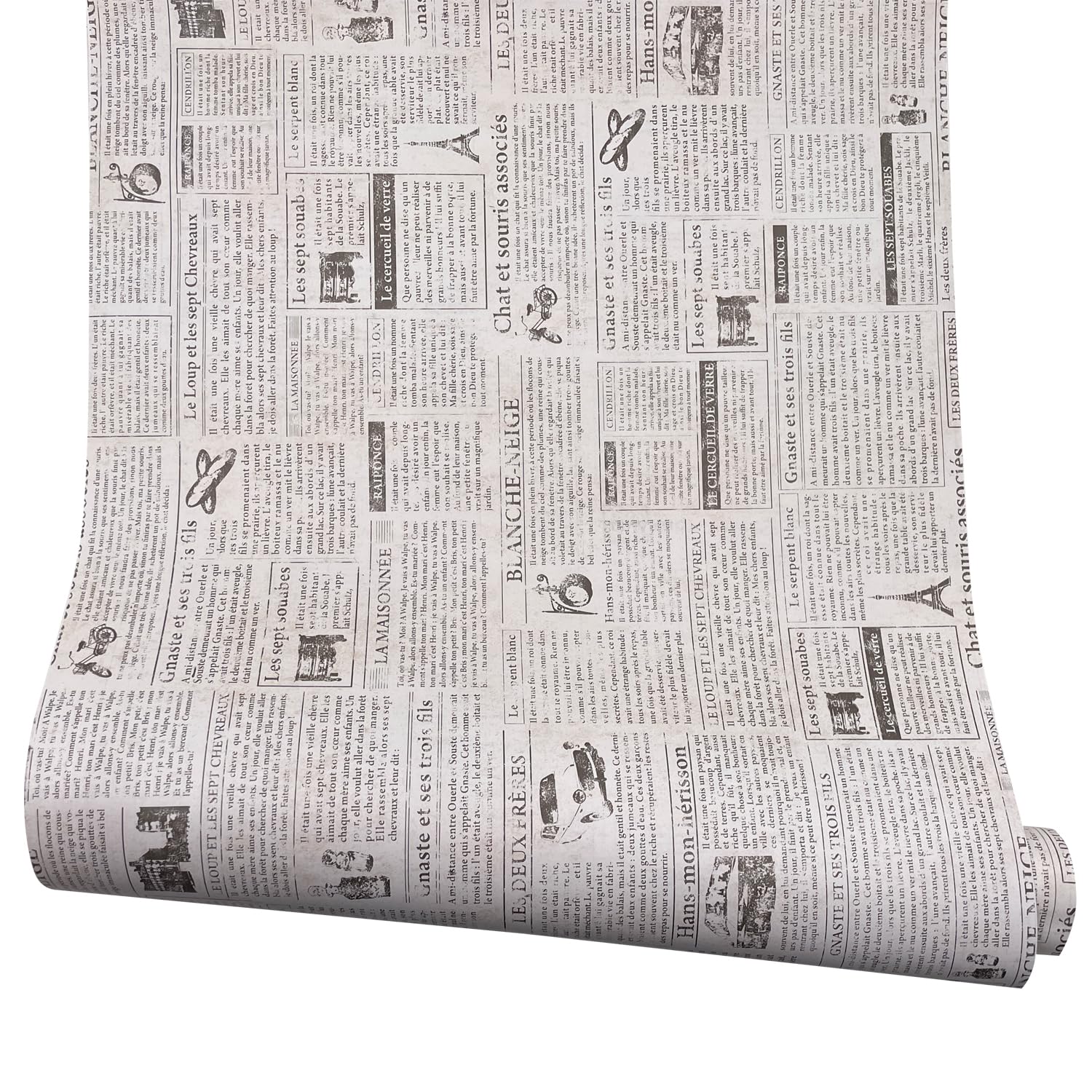 Yifely Old Fashion Newspaper Furniture Paper Adhesive Shelf Liner Locker Sticker 17.7 Inch by 9.8 Feet