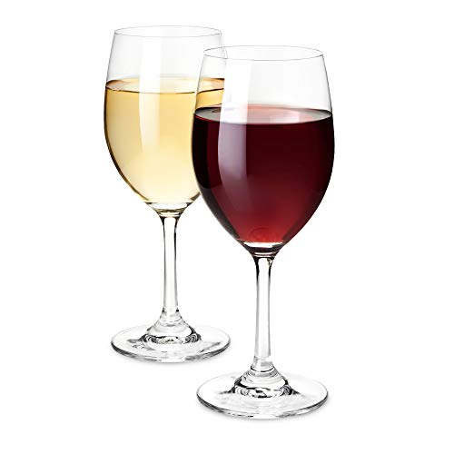 True Stemmed Wine Glasses, Lead-Free Crystal Glassware for Red and White Wine, Dishwasher Safe, Set of 4, 14 Oz