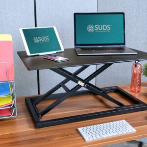 Stand Up Desk Store AirRise Adjustable Height Standing Desk Converter Monitor Stand (Black, 29")