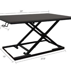 Stand Up Desk Store AirRise Adjustable Height Standing Desk Converter Monitor Stand (Black, 29")