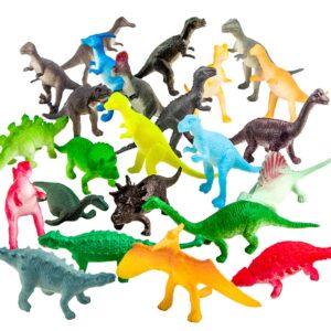 82 piece mini dinosaur toy set for dino party favor supplies birthday cupcake toppers - assorted vinyl plastic figure toys for kids toddler pinata filler school carnival prize bulk goodie bag stuffers