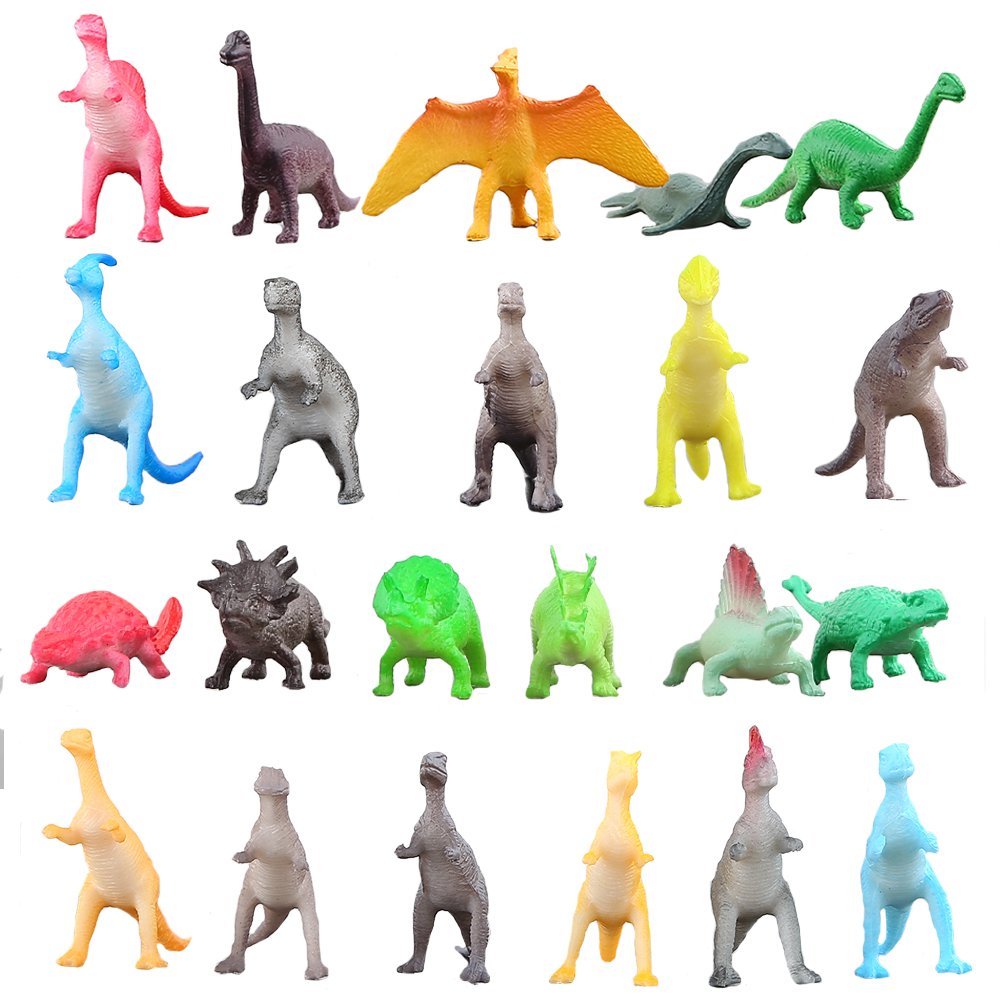 82 Piece Mini Dinosaur Toy Set for Dino Party Favor Supplies Birthday Cupcake Toppers - Assorted Vinyl Plastic Figure Toys for Kids Toddler Pinata Filler School Carnival Prize Bulk Goodie Bag Stuffers