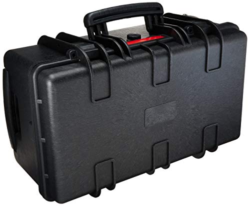 Amazon Basics Large Hard Rolling Camera Case, Solid, Black, 22"L x 14"W x 9.8"H