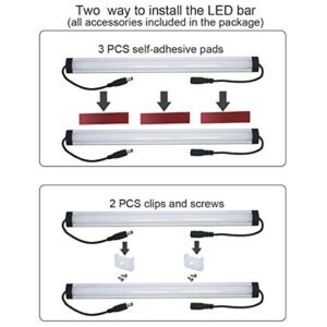 Under Cabinet LED Lighting Kit Plug in or Hardwired, 6 pcs 12 Inches Light Strips, 2000 Lumen, Super Bright, for Kitchen Counter, Closet, Shelf Lights, 31W, Warm White (6 Bars)