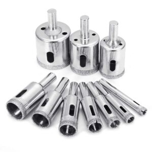 baban diamond drill bits,10pcs hole saw diamond drill bit hollow core drill bit set for diamond coating, carbon steel for glass, ceramics, porcelain, ceramic tile, marble, 6-32mm hand tools