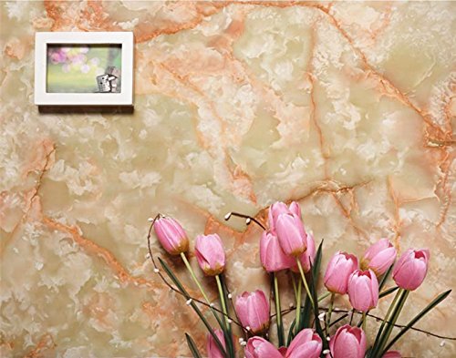 Moyishi Granite Look Marble Gloss Film Vinyl Self Adhesive Counter Top Peel and Stick Wall Decal 15.8"x118" (Amber)