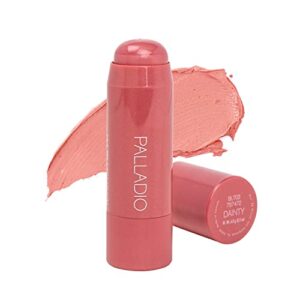 palladio i'm blushing 2-in-1 cheek and lip tint, buildable lightweight cream blush, sheer multi stick hydrating formula, all day wear, easy application, shimmery, blends perfectly onto skin, dainty