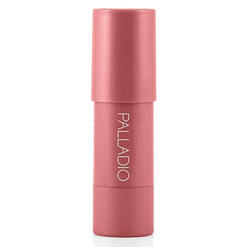 Palladio I'm Blushing 2-in-1 Cheek and Lip Tint, Buildable Lightweight Cream Blush, Sheer Multi Stick Hydrating formula, All day wear, Easy Application, Shimmery, Blends Perfectly onto Skin, Dainty