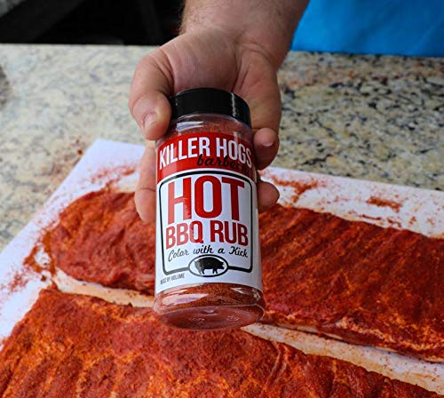 Killer Hogs HOT BBQ Rub | Championship Grill Seasoning for Beef, Steak, Burgers, Pork, and Chicken | 12 Ounces