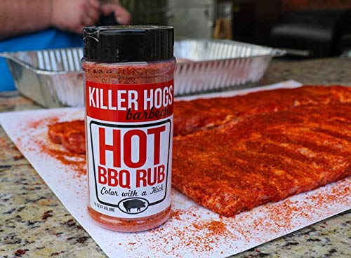 Killer Hogs HOT BBQ Rub | Championship Grill Seasoning for Beef, Steak, Burgers, Pork, and Chicken | 12 Ounces