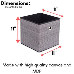 Internet's Best Canvas Storage Bin - Durable Storage Cube Box Basket Container - Clothes Nursery Toys Organizer - Grey