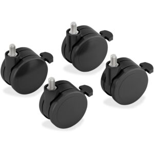 hon habcaster height-adjustable base caster add-on kit, black, 4/pack