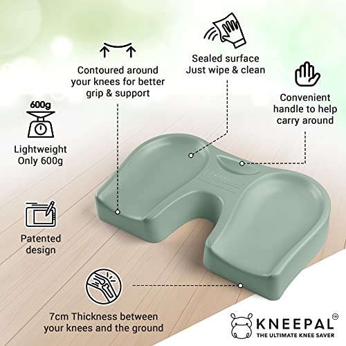 KNEEPAL Extra Thick Garden Kneeler Pad for Gardening Baby Bath Kneeling Cushion Heavy Duty Multifunctional Knee Safety Memory Foam Mat for Mechanic Work and any Household DIY Chores, Lt. Green