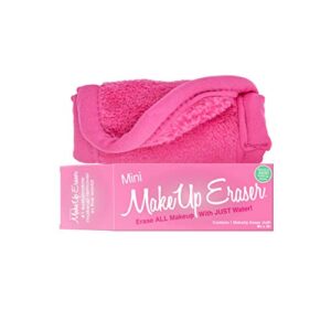 the original makeup eraser, erase all makeup with just water, including waterproof mascara, eyeliner, foundation, lipstick, and more (pink mini)