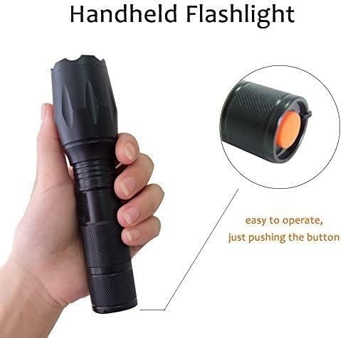 MODOAO LED Flashlight Waterproof Zoomable Tactical Flashlight with 5 Modes for Hiking, Camping, Emergency (5 Pack)