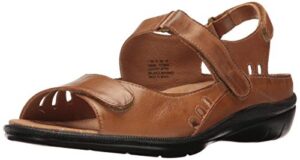 drew women's tide hook and loop sandal,cognac leather,us 11 ww