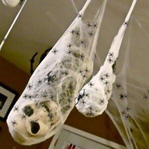 Moon Boat 1100 sqft Fake Spider Web Cobweb Halloween Party Decorations Props with 160 Spiders