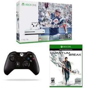 xbox one s 1tb console - madden 17 bundle + black xbox one wireless controller + quantum break