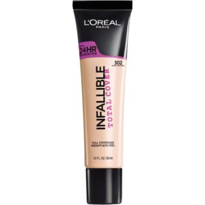 l'oreal paris infallible total cover foundation, creamy natural, 1 fl; oz.