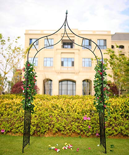 1. GO Gothic Steel Garden Arch, 8'8" High x 4'5" Wide, Garden Arbor for Various Climbing Plant, Outdoor Garden Lawn Backyard